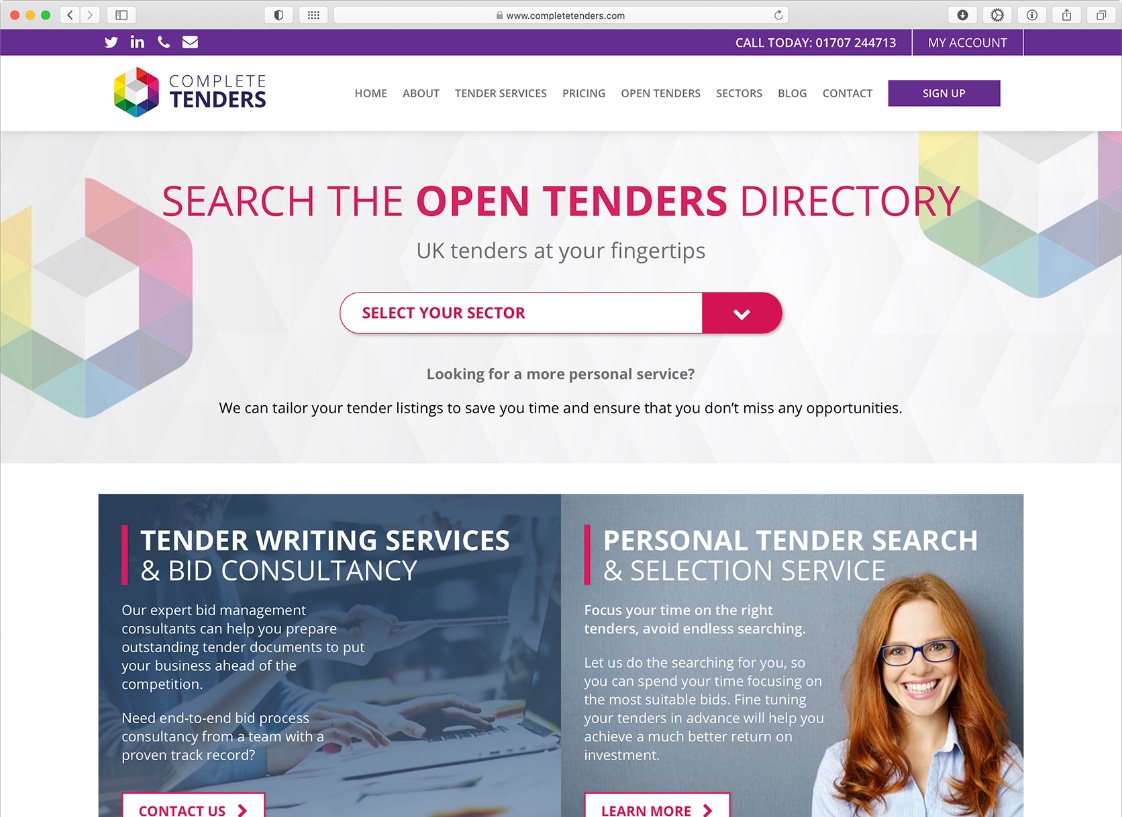 Web Design & Development for Complete Tenders